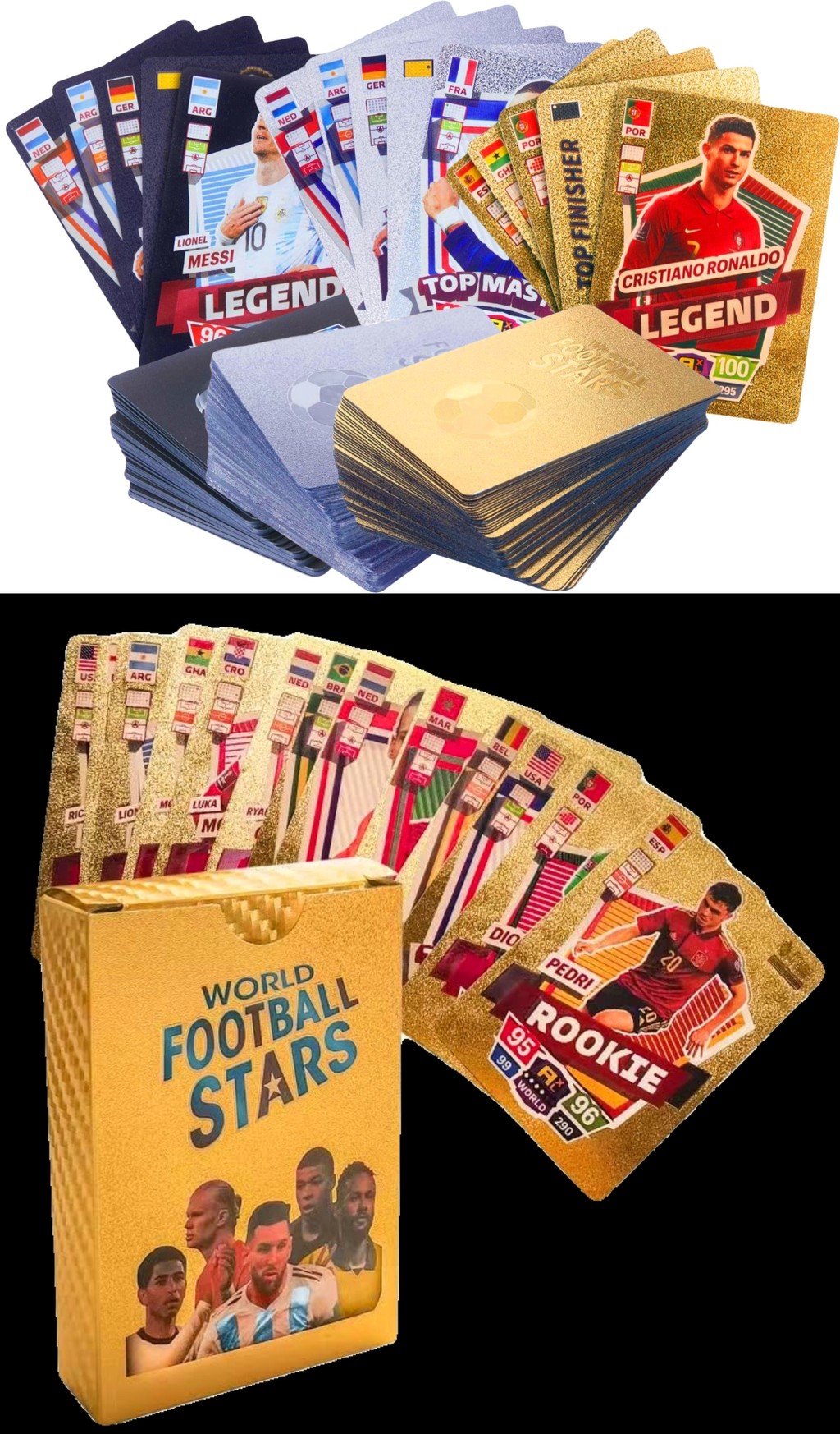 54PCS Football COD Stars Gold Card Premier League LLORIS RONALDO KANTE ...