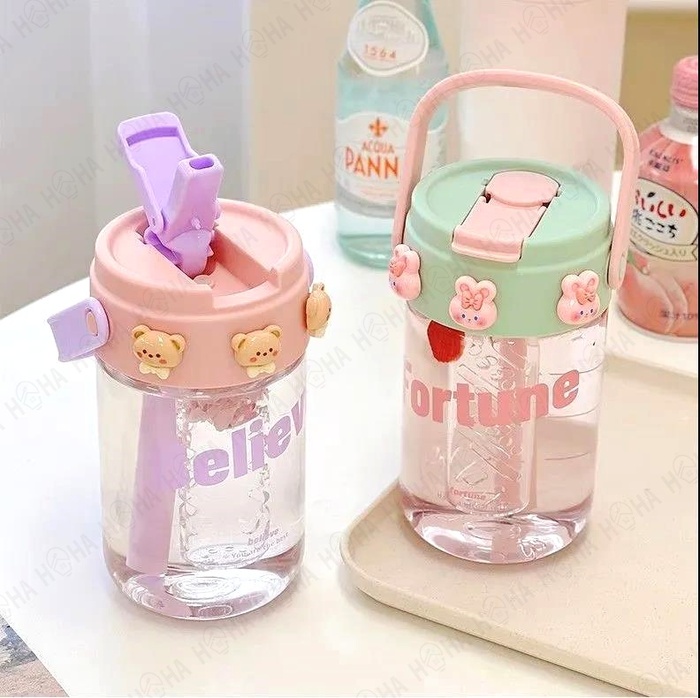 800ml Korean Candy Water Bottle Portable Coffee Cup Tea Cup with Straw ...