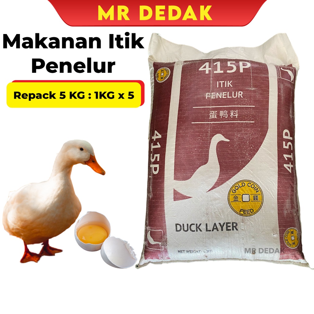 REPACK [5KG] [415p] Dedak Makanan Itik Penelur Premium Gold Coin | Duck ...
