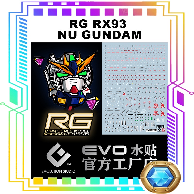 RG RX-93 NU RX93 FLUORESCENT DECAL | Shopee Malaysia