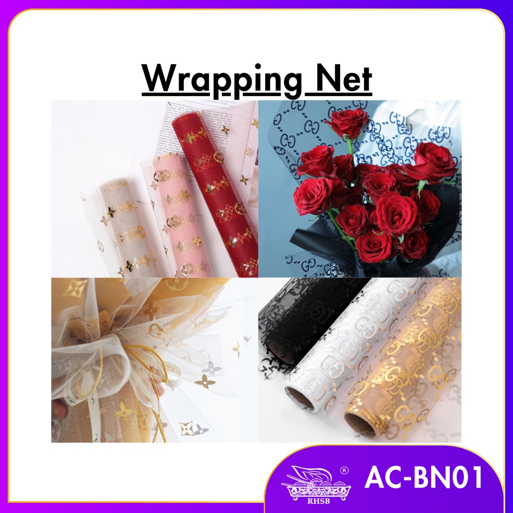 5 YARDS WRAPPING NET/ NET BUNGA / WRAPPING PAPER / ORGANSA WRAPPER ...