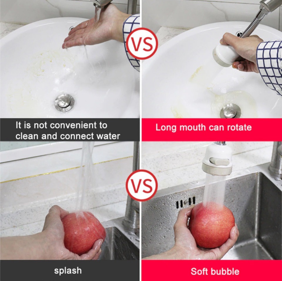 Kitchen Faucet Head Water Save Anti Splash Rotatable Faucet Taps Shower ...