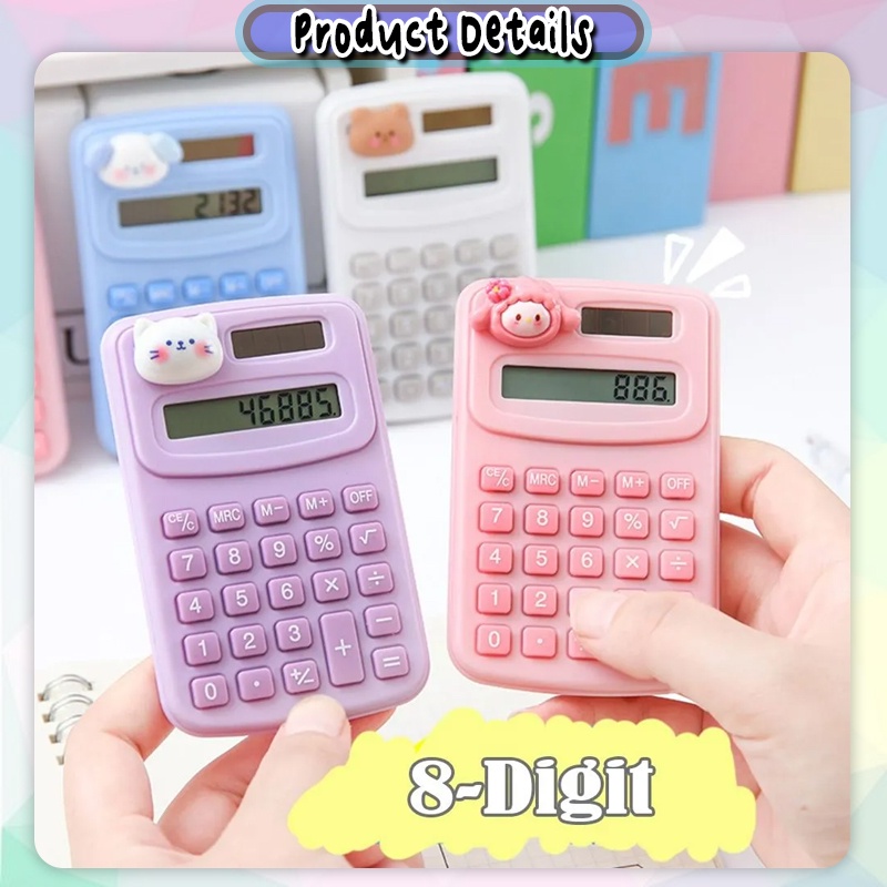 [Little B House] Solar 8-Digit Cute Carton Mini LCD Calculator School ...