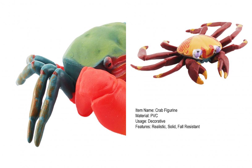 {BIG} Crab Figurine Simulated Fiddler Crab Sally Crabs Miniature Solid ...