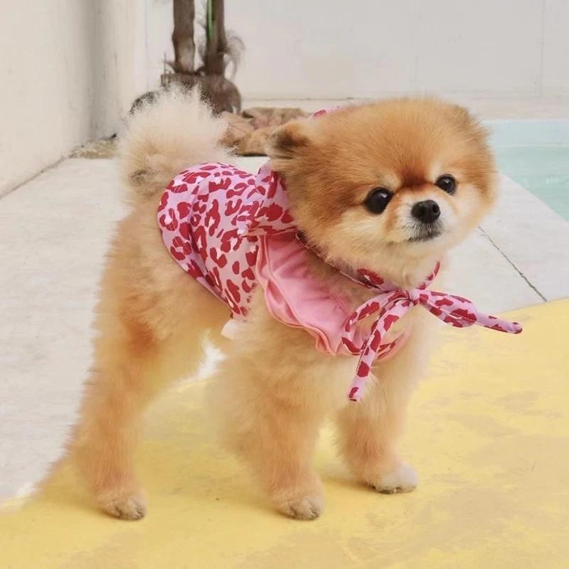 Summer Cute Puppy Dog Swimming Suit Hat Set for Small Dogs Beach ...