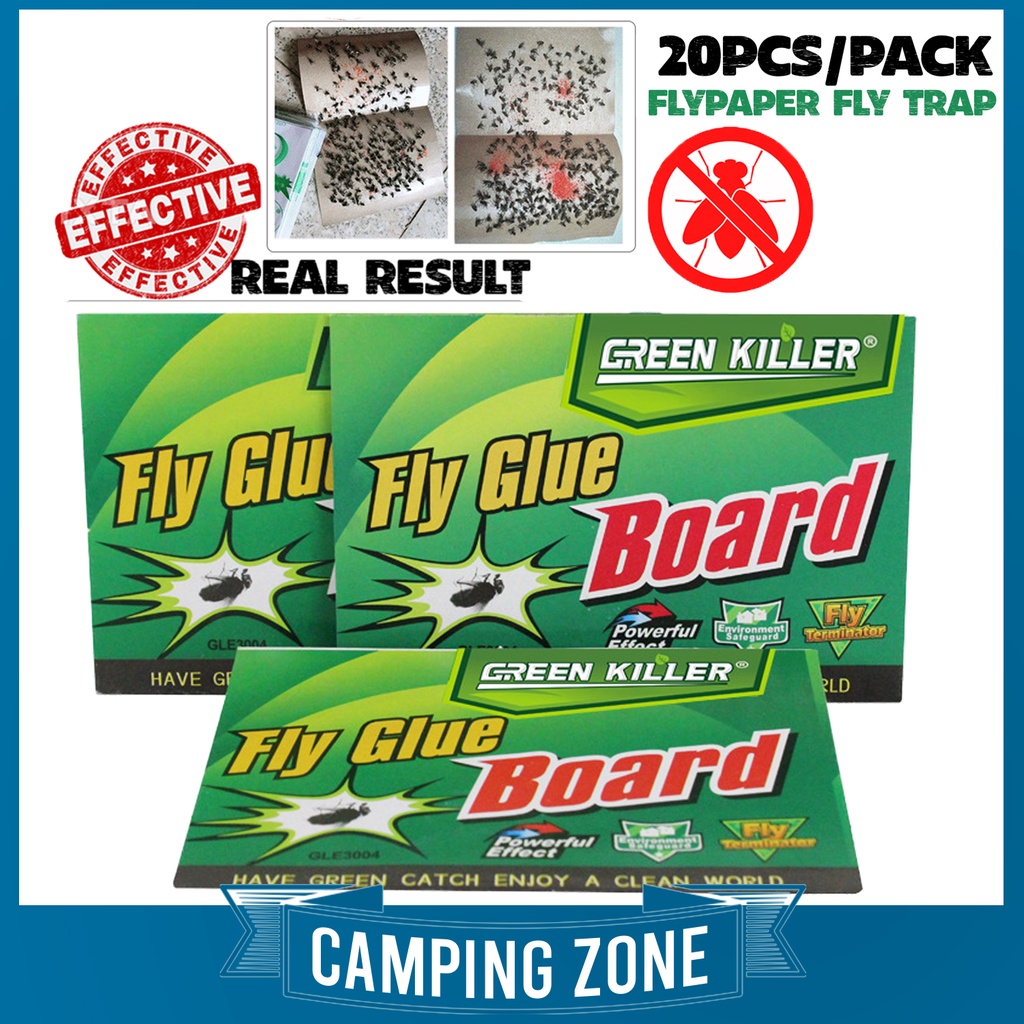 20PCS/PACK Edge Leaf Sticky Flypaper Fly Trap Flies Sticky Glue Trap ...