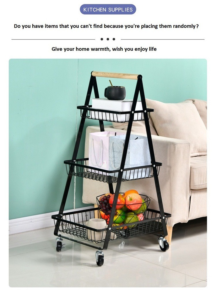 Romantika 3 TIER BASKET RACK basket wheel Multi-purpose Foldable ...