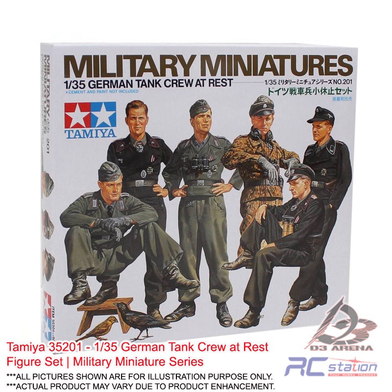 Tamiya #35201 - 1/35 German Tank Crew at Rest Figure Set | Military ...
