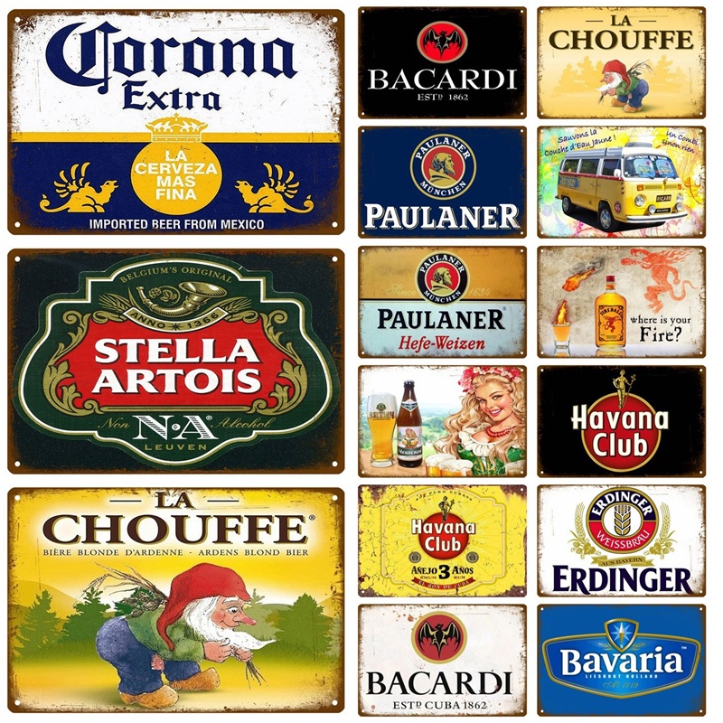 Liquor Decor Beer Metal Sign Vintage Soft Drink Tin Sign Plaque Retro ...