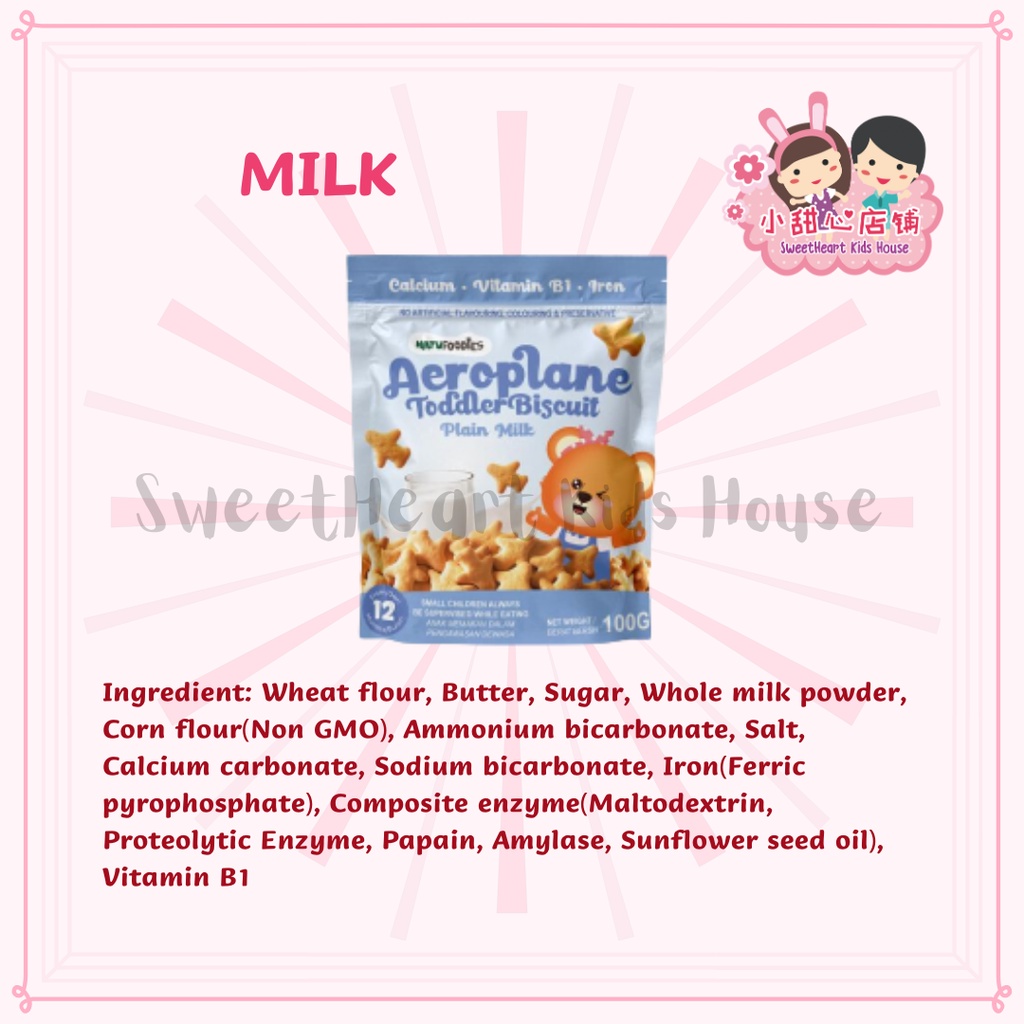 Natufoodies Aeroplane Toddler Biscuit in Bag宝宝飞机造型饼干-100g | Shopee Malaysia