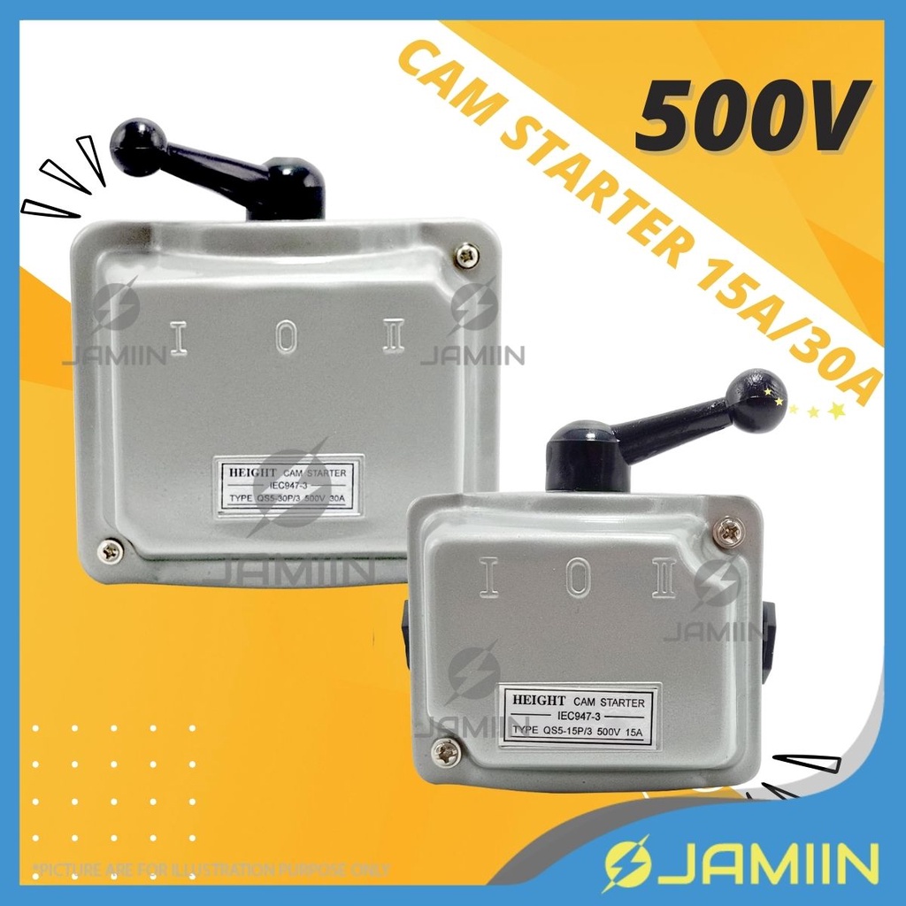 15A / 30A Cam Starter Three-Pole & 2 Circuits 500V Waterproof Cover ...