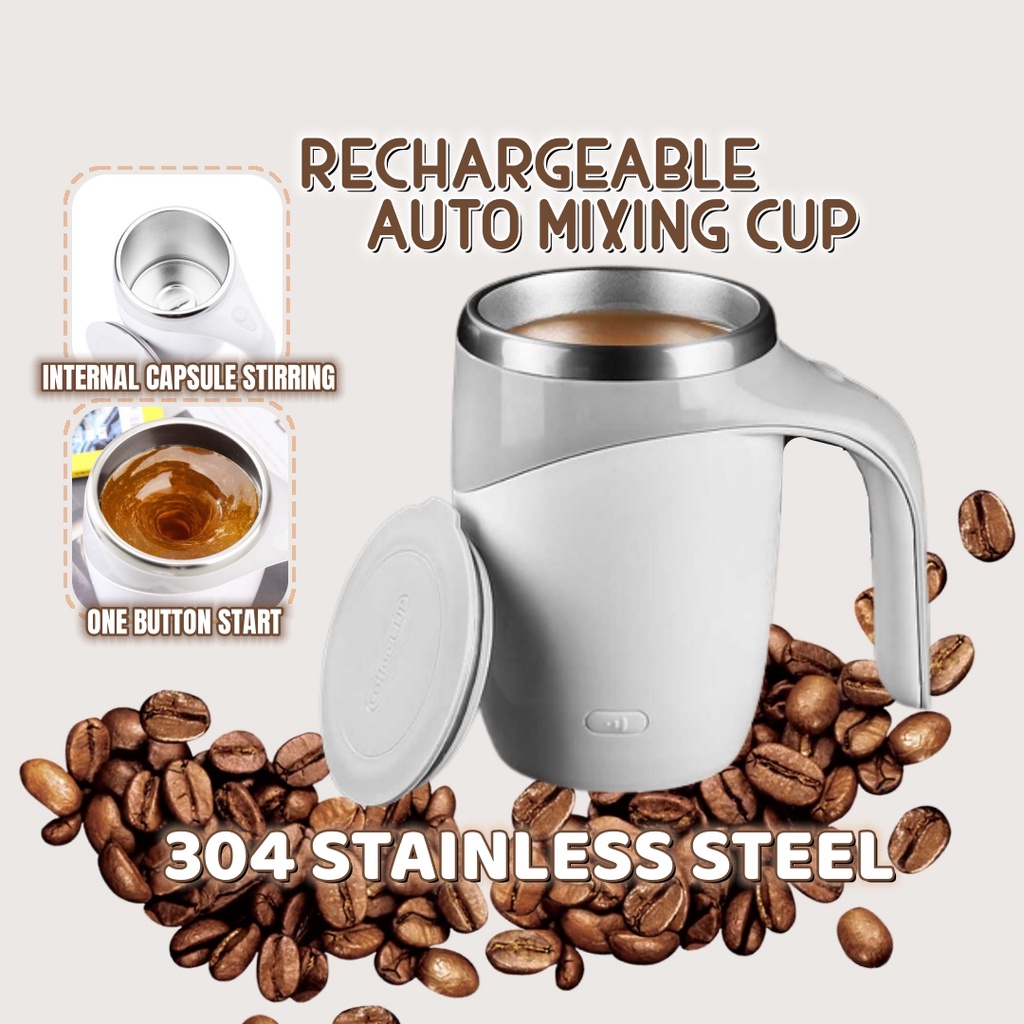 Auto Stirring Mug With Lid 380ml Self Stir Magnetic Coffee Cup 304 ...