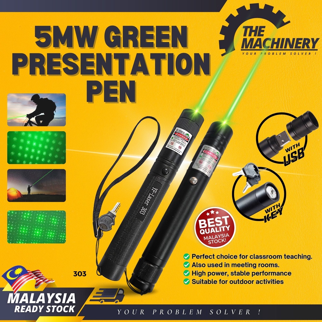 5mw Green Long Range Presentation Pen High Power Compact Size ...