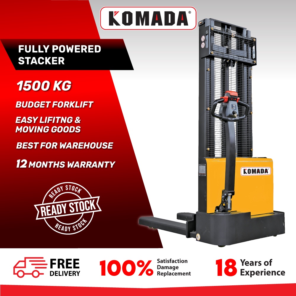 KOMADA™ (EST SERIES FULLY POWERED STACKER) 1.5 Ton Electric Pallet ...