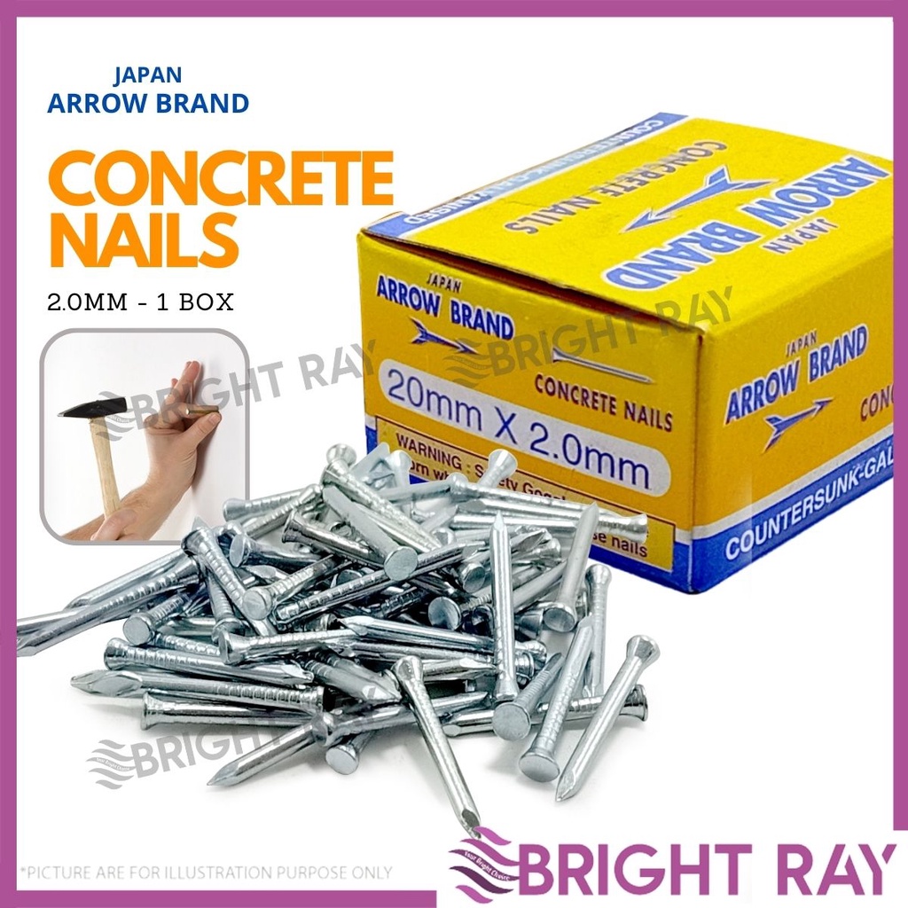 [1BOX] ARROW BRAND Japan Technology Casing Head Concrete Nail16mm ...