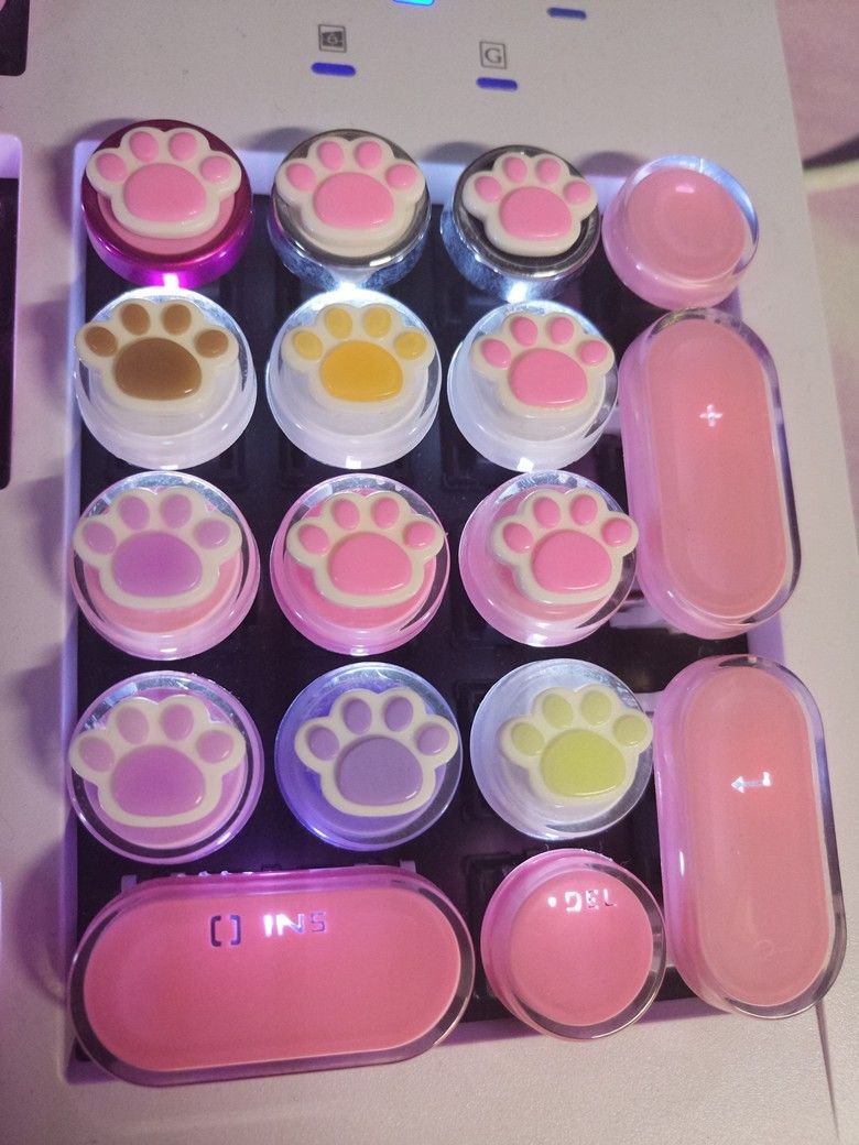 Cat Claw Keycap Punk Keyboard Circular Ice Crystal Mechanical Keycap ...