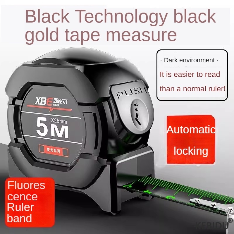 (Malaysia Stock) Kebidumei Self locking Fluorescent Steel Tape Measure ...