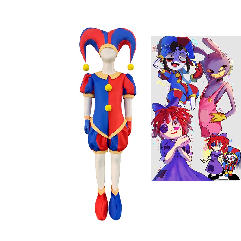 Unisex The Amazing Digital Circus Pomni Cosplay Costume Jumpsuit Kid ...