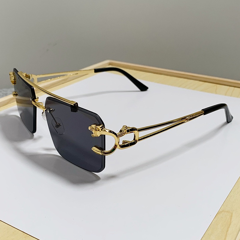 Retro Rimless Aviator Shades - Candy Color Tiger Frame Unisex | Shopee ...