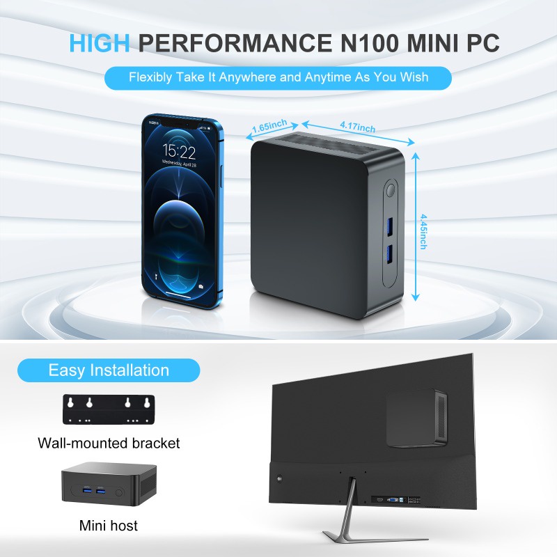 SZBOX GK N100 12th Gen Intel N100 Mini PC Windows 11 8GB DDR4 3200MHz ...