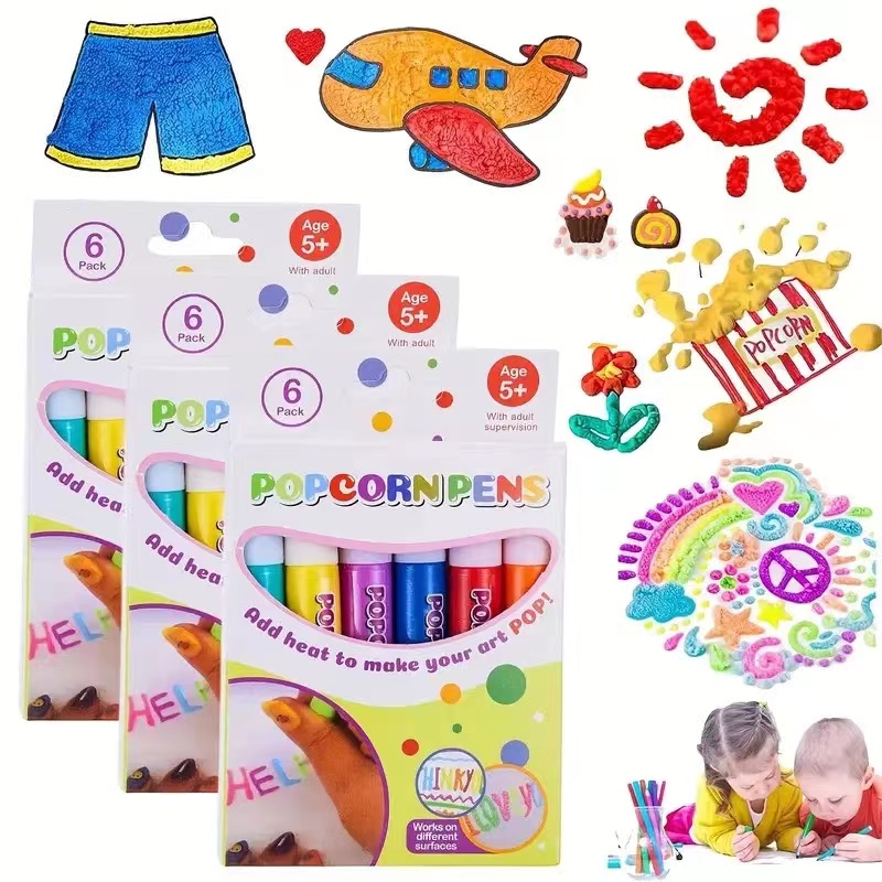 Creative 3D Art Pen Popcorn Paint Pen Puffy Embellish Decorate Bubble ...