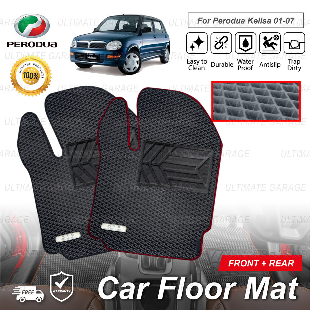 OTP Perodua Kelisa 2001 - 2007 Car Floor Mat Red Black Carpet Front ...