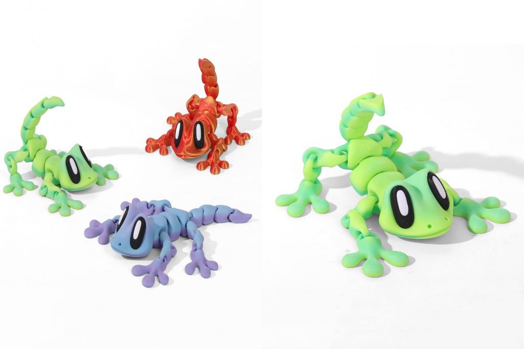{lowerprice} Educational Gecko Toy Articulated Gecko Ornament Colorful ...