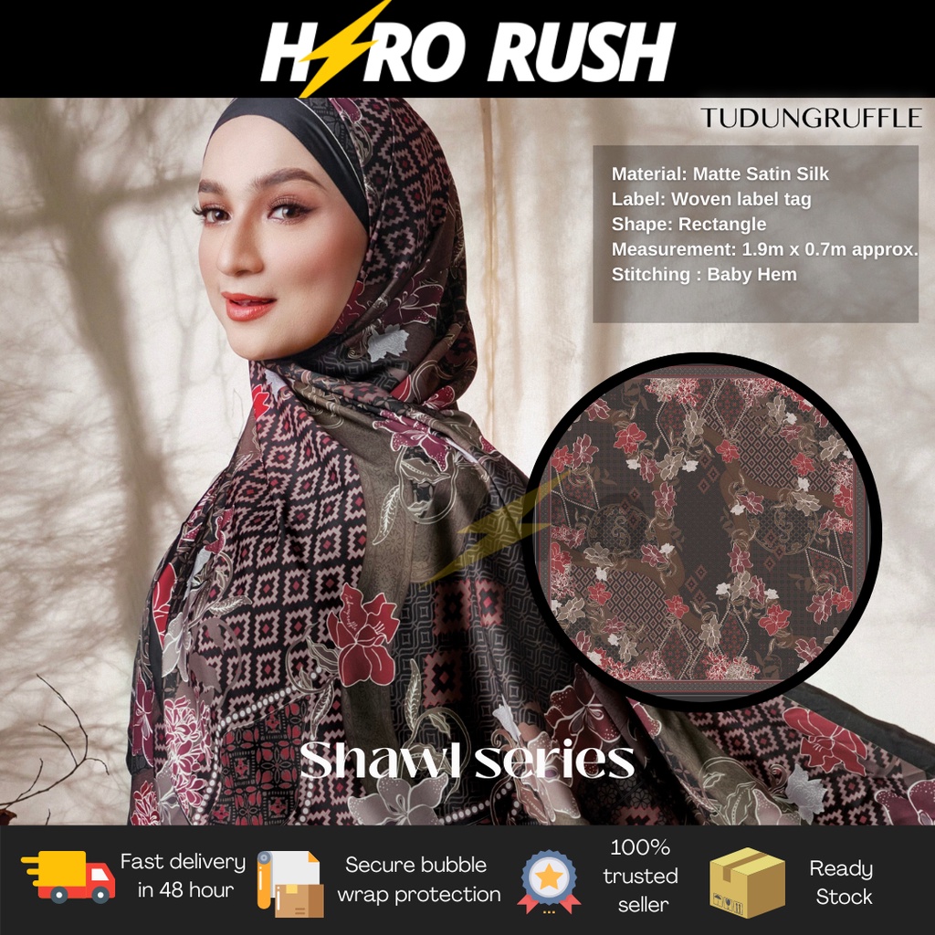 Tudung Ruffle Latest Printed Collection - Premium Cotton Voile and ...