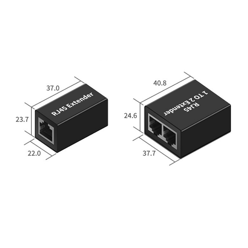 RJ45 Adapter Female to RJ46 Female Network Connector Extender 1 To 2 ...
