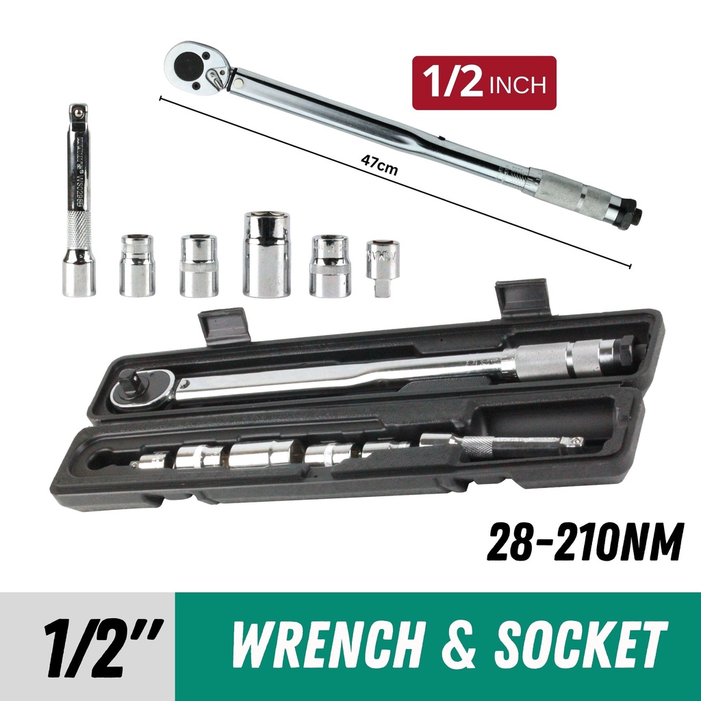 Portable 1/2inch Driver Click Adjustable Micrometer Torque Wrench ...