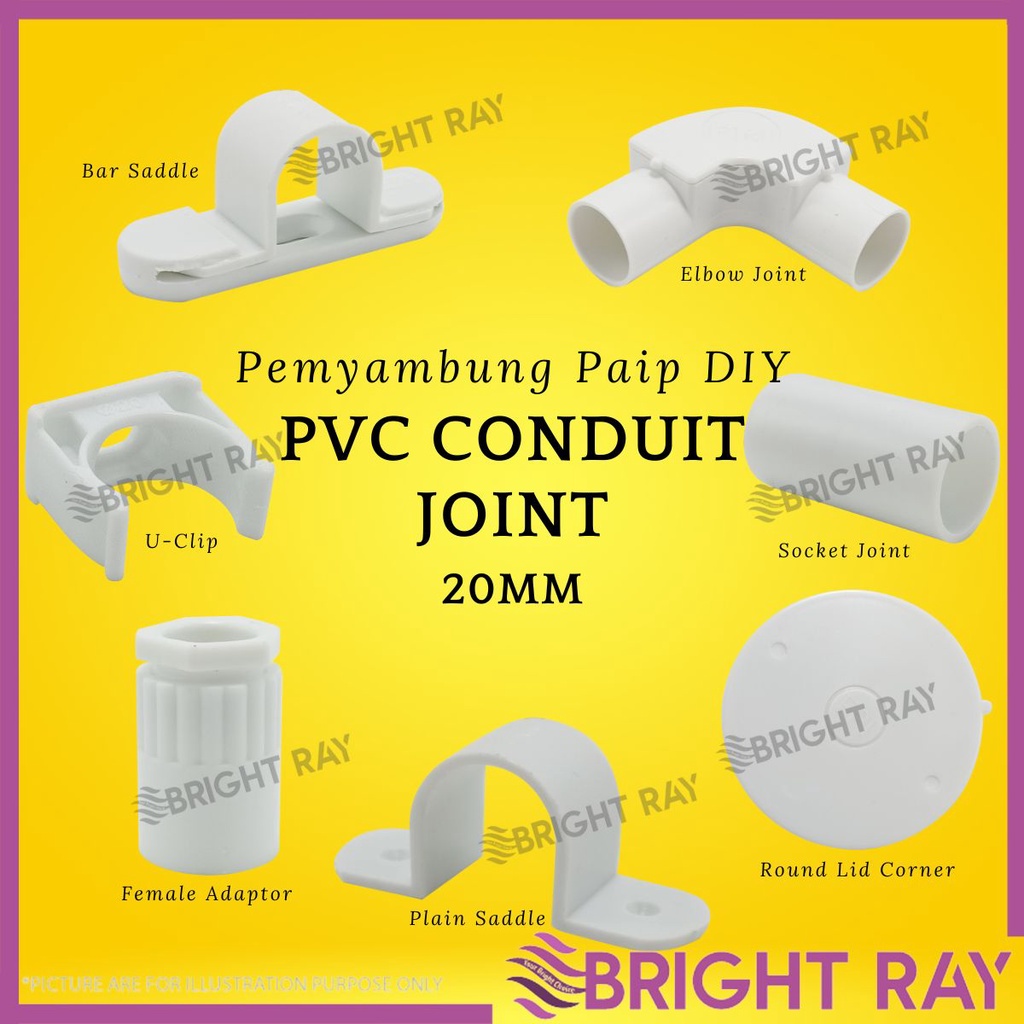 [1PC] 20/25mm PVC Conduit Joint and Pipe Connectors White Conduit Box ...