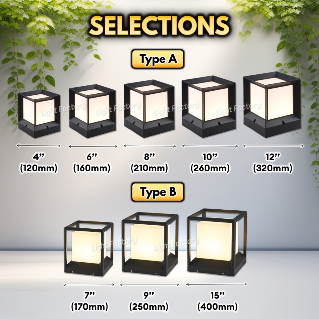 🔥NEW🔥Modern Outdoor Gate Light Cube Gate Lamp Weatherproof Outdoor ...