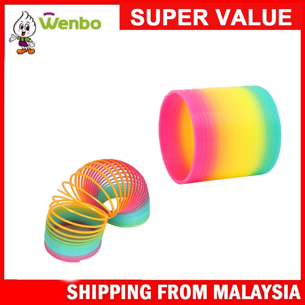 Wenbo [Toy] Colorful Rainbow Spring Toys Elastic Rainbow Ring Magic ...