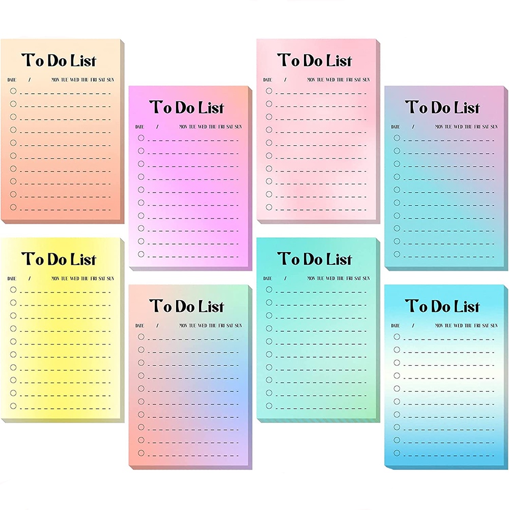 50 Sheets Gradient Colors To Do List Sticky Notes Notepad Memo Planner ...