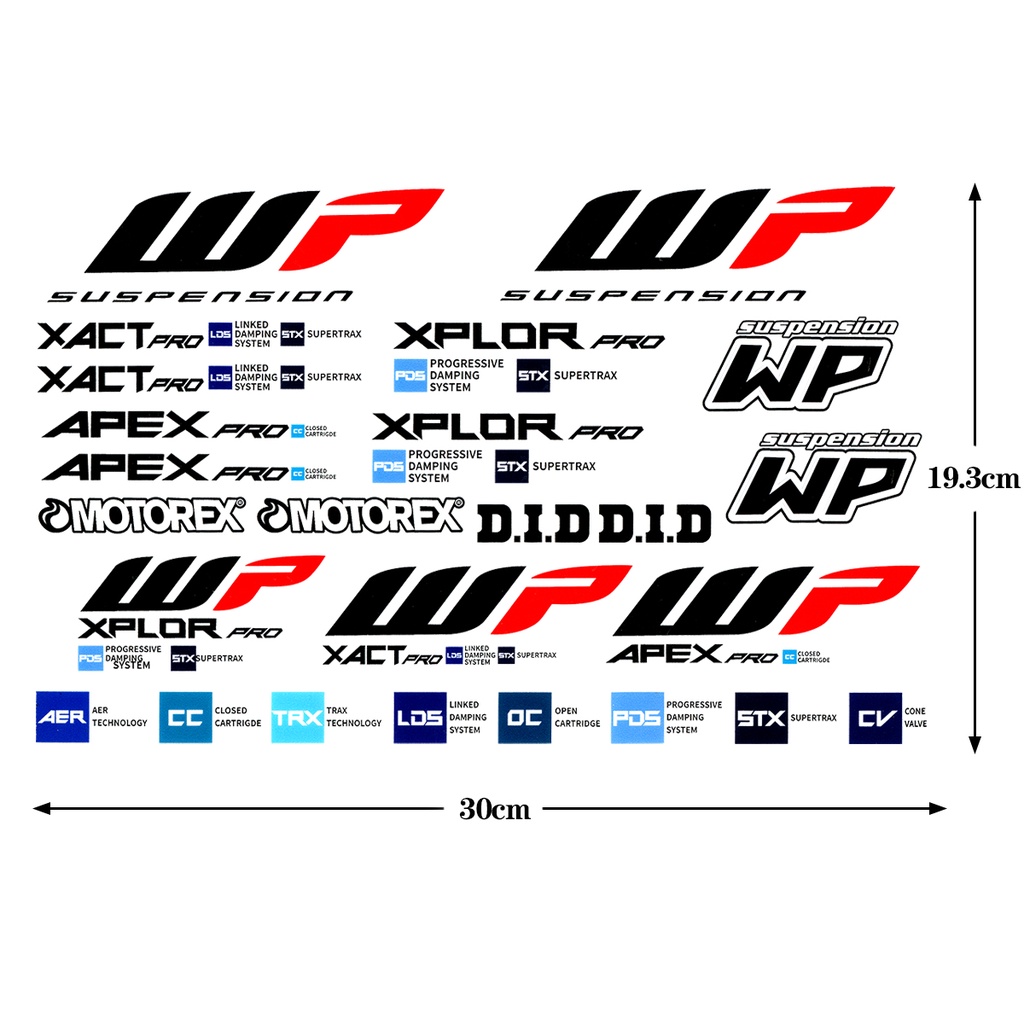 WP Sticker Decor Motorcycle Front Fork Shock Absorber Sticker UV ...