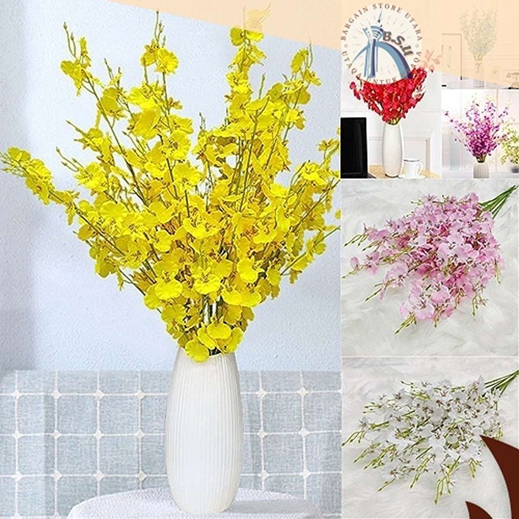 BSU 1PC Dancing Orchid Flower Yellow 95CM Colour Mini Artificial ...