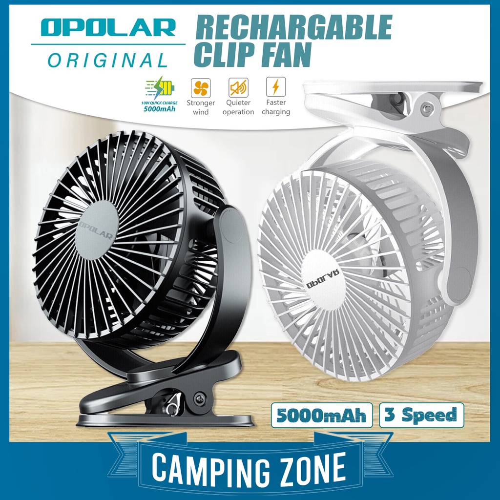 OPOLAR Portable Fan Rechargeable USB Fan Kipas Khemah Mini Camping Fan ...
