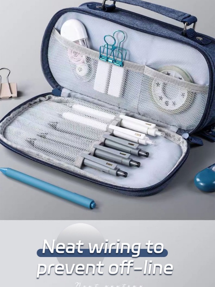Large Capacity Pencil Case Canvas Pencil Box Korean Portable Pencil Bag ...