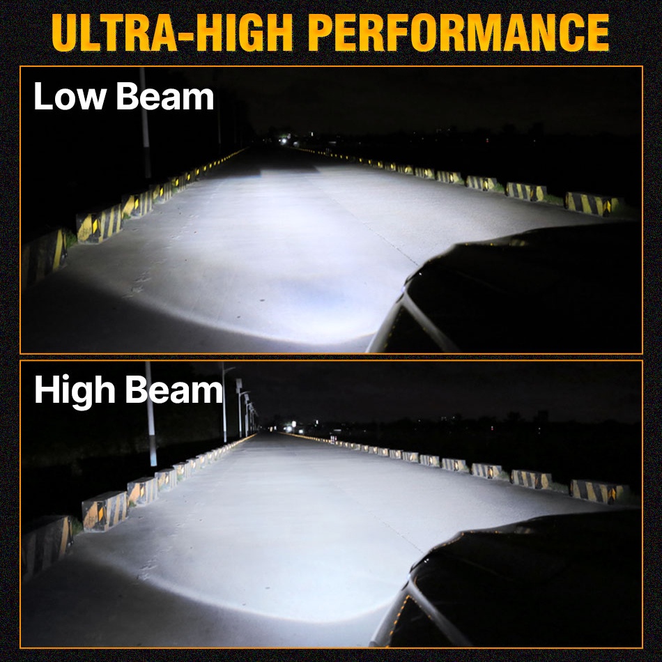 3 Year Warranty H7 H11 H4 Projector Mini Bi Led Projector Lens Headlight Bulbs HB3 HB4 9005 9006 ...