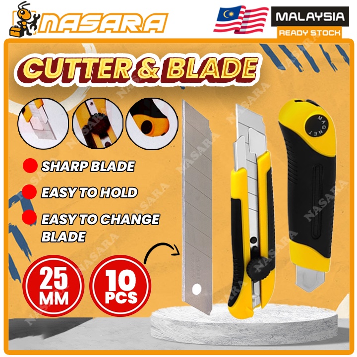Nasara Heavy Duty Dyna Grip Utility Cutter Knife Paper Snap-Off Cutter ...