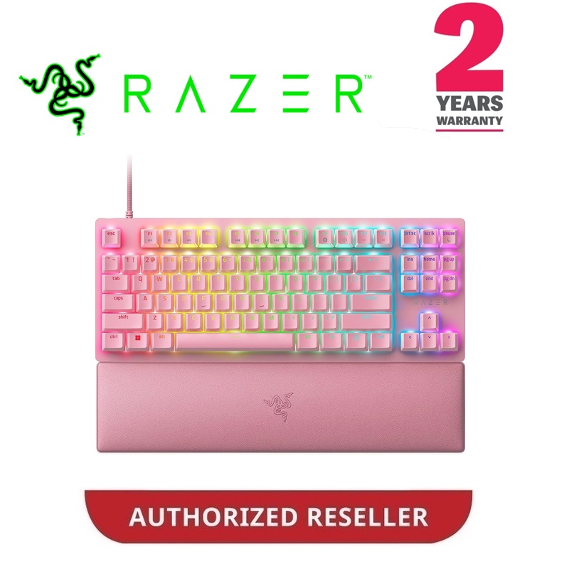 RAZER HUNTSMAN V2 TKL QUARTZ PINK TENKEYLESS OPTICAL GAMING KEYBOARD ...