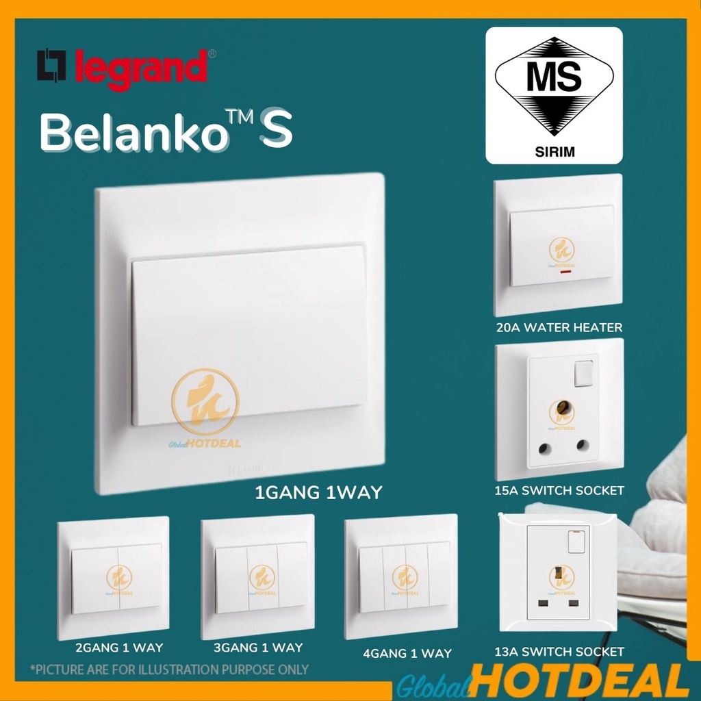 SIRIM LEGRAND Belanko Series Switch Socket White Socket Outlet 1WAY ...
