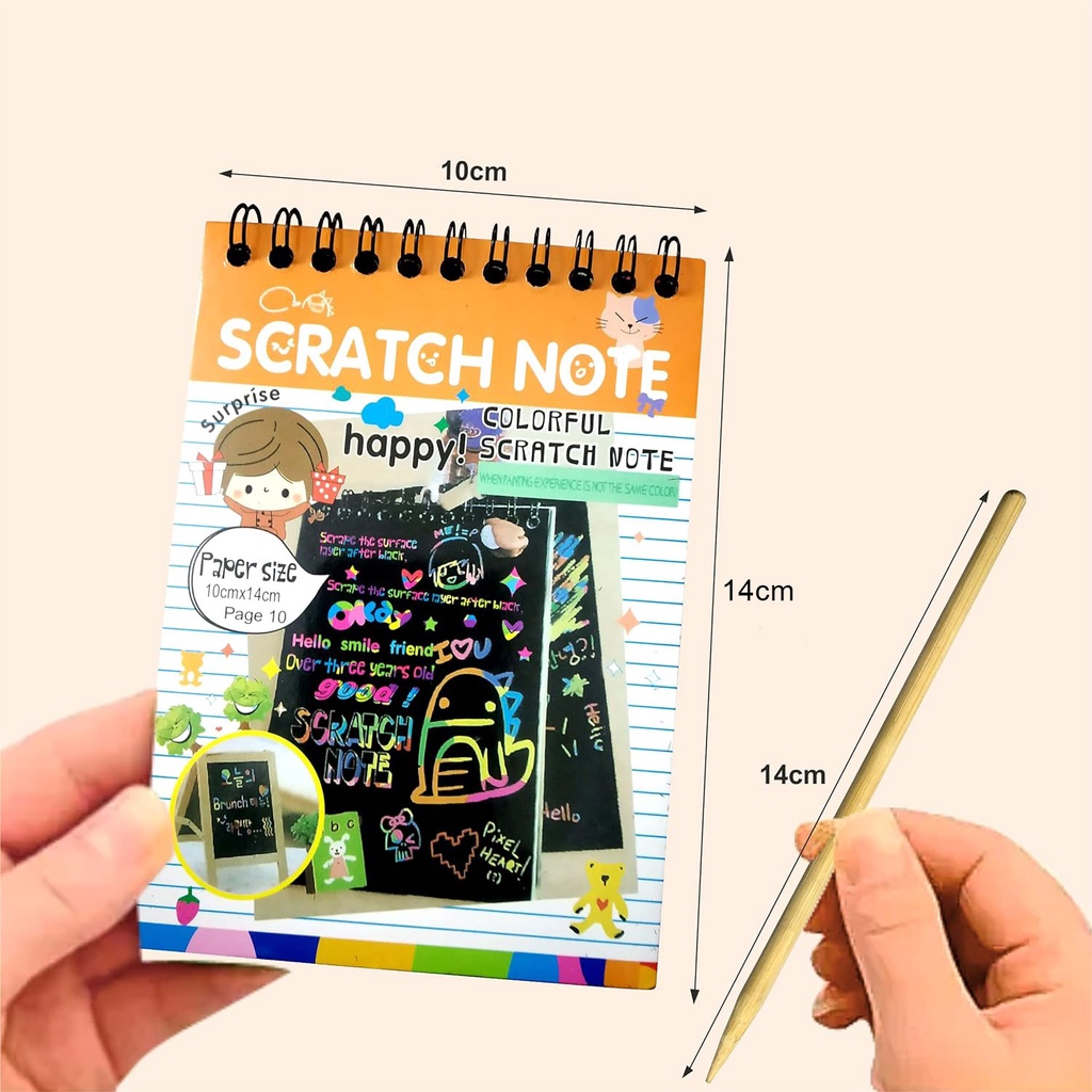 Kids Scratch Note Rainbow Colorful Fun Painting Paper Notebook Scratch ...