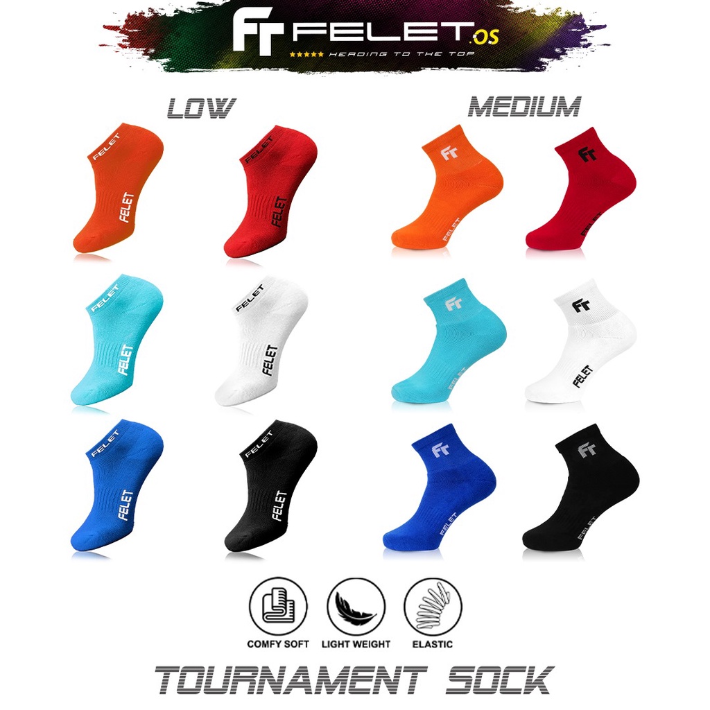 Felet Tournament Sock Medium Badminton Sock | Shopee Malaysia