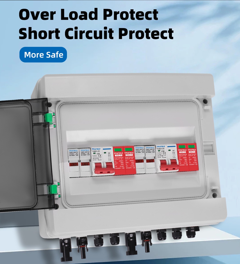 Solar Photovoltaic PV Combiner Box Surge Lightning Protection 2 Input 2 ...