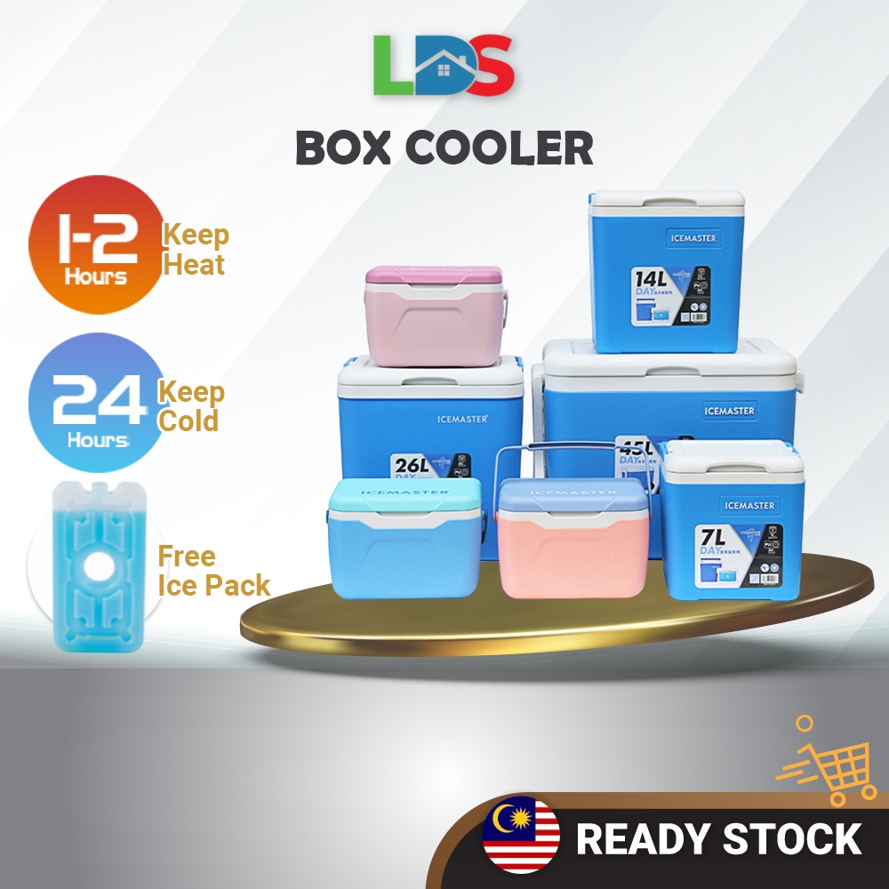 LDS 5.5L/14L/20L/26L Cooler Box Kotak Penyejuk FREE Freezer Ice Pek Ais ...