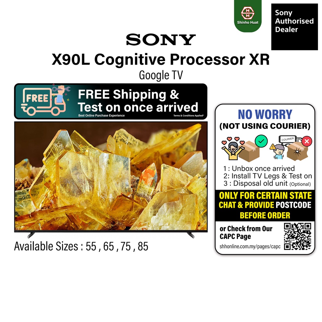 Sony X90L 4K UHD HDR Full Array Google TV XR-55X90L XR-65X90L XR-75X90L XR-85X90L 55X90L 65X90L ...