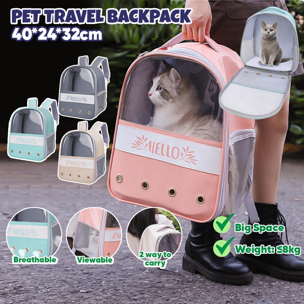 CATQUEEN Capsule Pet Cat Bag Backpack Carrier Travel Beg Kucing Pet ...
