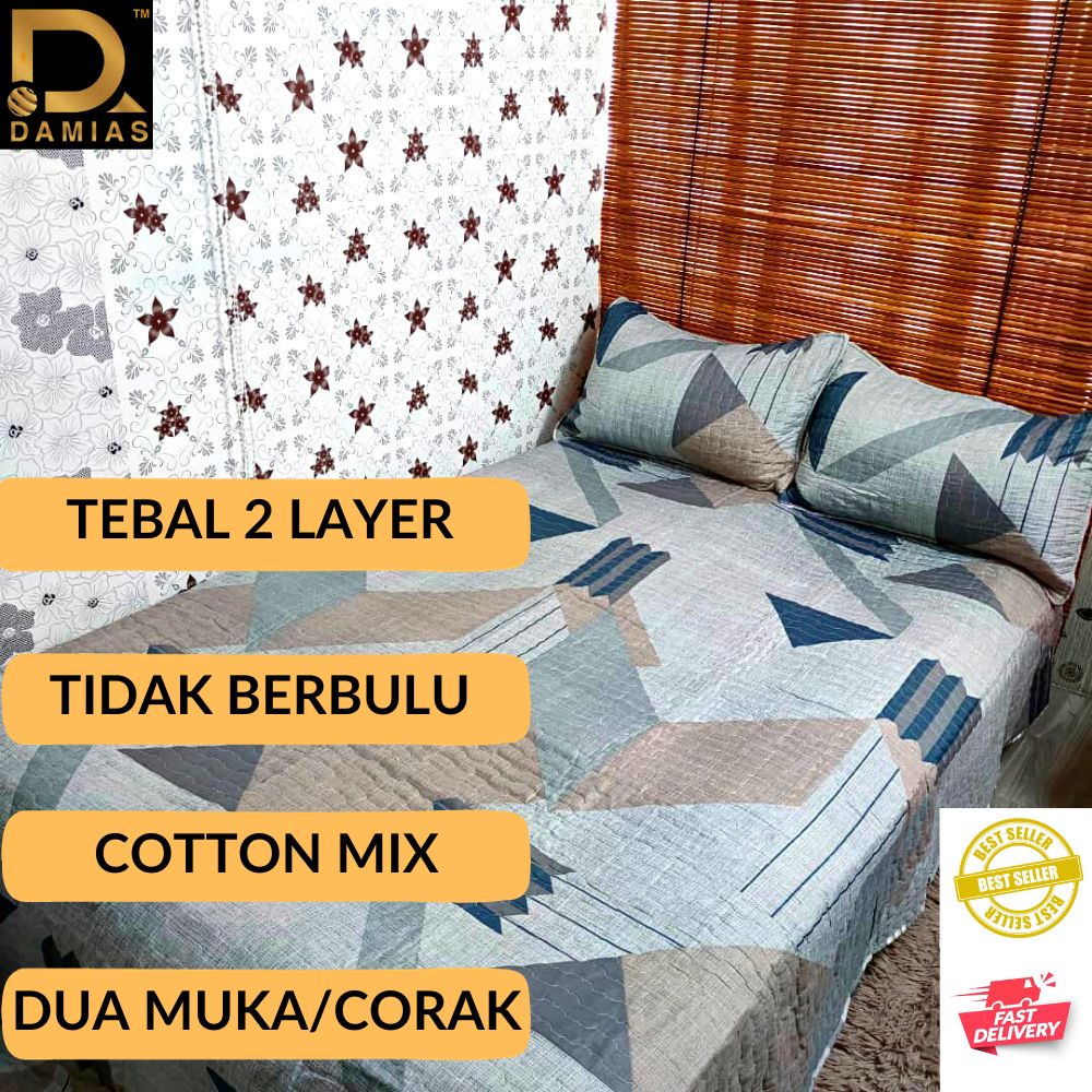 PATCHWORK kilang CADAR 3 IN 1 SAIZ QUEEN CORAK BUNGA/KARTUN REJECT ...