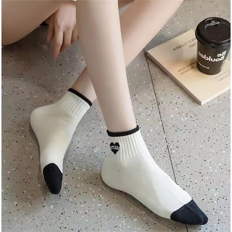 Ins Korean Students Girls Socks New Fashion Embroidery Women Short ...